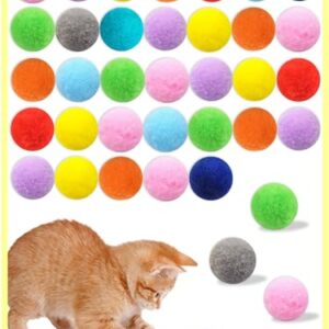 HEUHAI Cat Balls, 40 Pack 1.25 Inches 10 Colors, Soft and Non-Fading Cat Toy Balls, Cats, Ferrets, for Small and Medium Breed Sizes