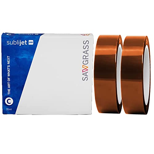 Sawgrass SG1000 Extended SubliJet UHD Sublimation Ink - Cyan (70ml) and 2 Rolls of ProSub Heat Resistant Tape