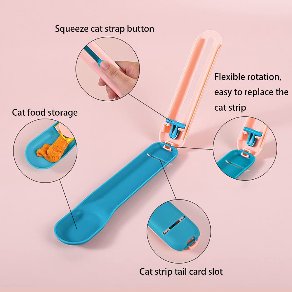 RIDZY 2 PCS Pet Feeder Cat Strip Squeeze Spoon, Multifunctional Pet Spoons Cat Feeder, Cat Wet Food Spoon Pet Food Spoon for Lickable Wet Cat Treats Pet Liquid Snack Feeding