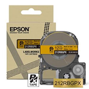 LABELWORKS Epson LW-C610PX Go for Gold Bundle – Label Maker and Gold Tapes, Gold on Black, Gold on Clear, Gold Ribbon & Metallic Gold - LW-C610PX, 224GBPX, 224GCPX, 212RBGPX, 218BMETGPX