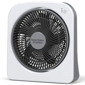 Better Homes & Gardens 9" Dual Power Portable Fan Indoor Outdoor Use 3 Speeds (White) BHS136111442001 (Renewed)