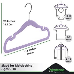 Clothes Baby Hangers for Closets - Unique Notches for Non Slip. Heavy-Duty Velvet Kids & Toddler Hangers for Closet | Ultra Thin Design for Space Saving. Ganchos De Ropa para Bebe (60 Pack Purple)