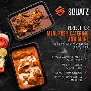 SQUATZ 50 Meal Prep Containers with Lids for Adults - 33oz, Microwave Safe, Reusable Food Storage, Freezer Safe, Leak-Free Lunch Container - Includes Utensils