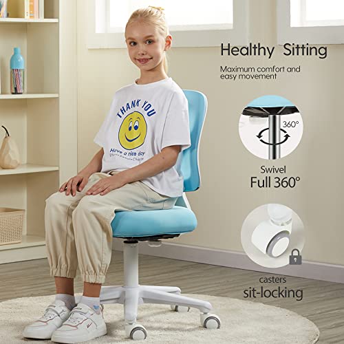 Ergonomic Kids' Desk Chairs, Height & Depth Adjustable Kids Study Chair, Cute Kids Office Chair. Perfect for Home, School and Library. No Armrests.