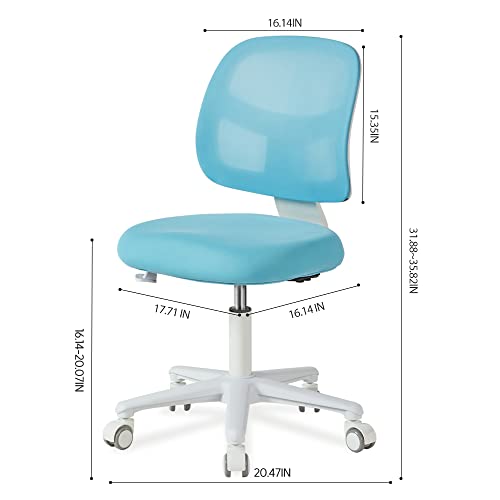 Ergonomic Kids' Desk Chairs, Height & Depth Adjustable Kids Study Chair, Cute Kids Office Chair. Perfect for Home, School and Library. No Armrests.