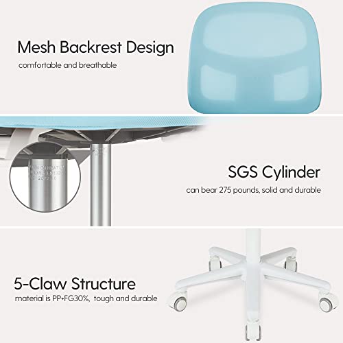 Ergonomic Kids' Desk Chairs, Height & Depth Adjustable Kids Study Chair, Cute Kids Office Chair. Perfect for Home, School and Library. No Armrests.