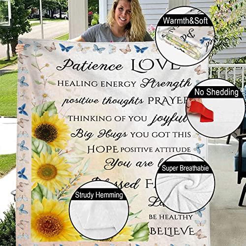 Healing Warm Blanket Soft Hugs Comfort Thoughtful Encouraging Soft Blanket Caring Gift Throw Blanket - for Positive Energy Love Support Comfort - for Best Friend Women Men Get Well Gift