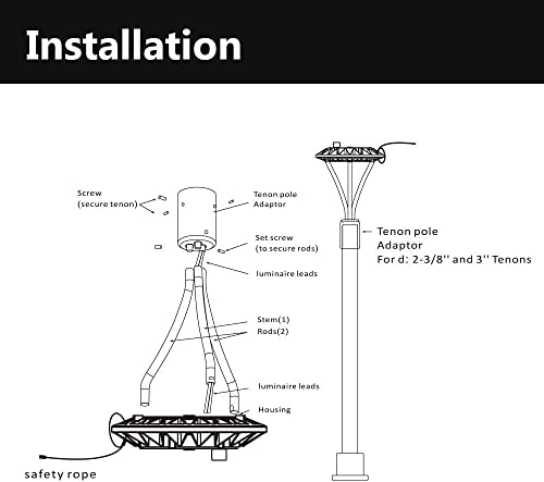 rgbylediison 100W LED Post Top Pole Lights, DLC/ETL Listed 14000Lm 5000K LED Circular Area Pole lamp ，IP65 Waterproof Outdoor Fixture Parking lot Light Pathway Lamp Top Yard Light Street Pole Light