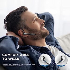 ESSONIO Bluetooth earpiece for Cell Phone Bluetooth Headset with mic Trucker Headset Bluetooth 5.0 Single Ear Hands-Free Headphones Support for Rotation Headphones for iPhone,Android