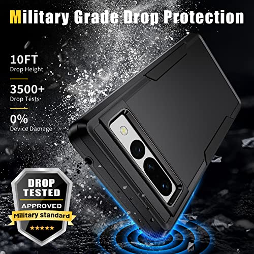 Vinve Case Compatible with Google Pixel 7 Pro, [Military Grade] Heavy Duty Shockproof Hybrid Rugged Bumper Protective Case for Pixel 7 Pro (Black)