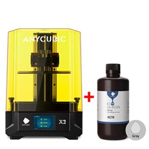 anycubic photon mono x2 and plant-based resin (grey, 1kg), resin printer bundle