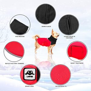 Chihuahua Winter Coat Waterproof Small Dog Puppy Winter Coats Fleece Jackets,Reflective Dog Clothes Warm Dog Cold Weather Coat for Chihuahua Small Medium Large Puppy Dogs Pink Red