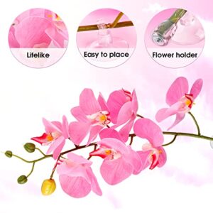 Reptile Plants, Amphibian Hanging Plants, Reptile Terrarium Plants Gecko Tank Accessories with Suction Cups Plants Terrarium Decor for Hermit Crab Lizards Geckos Snake Reptile, Pink (AMFB005)