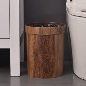 1pc Holder Car Kitchens Modern Pattern or Toillet with Can Bucket Mini Xcm Paper Rubbish Wicker L Uncovered Retro Wood Decorative Imitation Wastebasket Bathrooms Basket Powder