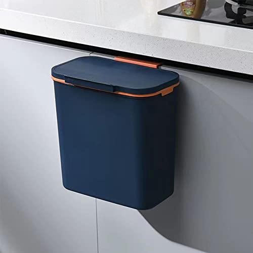 AKEIVN Rash Can Kitchen Compost Bin 3 Gallon Hanging Small Garbage Cans with Lid for Cabinet Door, Counter Top or Under Sink,Trash Can Suitable for Bathroom,Living Room,Bedroom,Kitchen,Office,Car