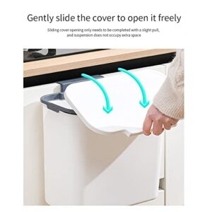 AKEIVN Rash Can Kitchen Compost Bin 3 Gallon Hanging Small Garbage Cans with Lid for Cabinet Door, Counter Top or Under Sink,Trash Can Suitable for Bathroom,Living Room,Bedroom,Kitchen,Office,Car