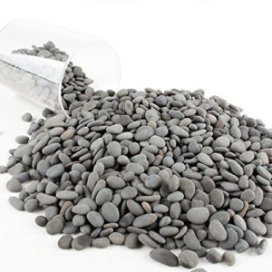 black rock, cjgq 3lb river rocks pebbles for plants succulents, decorative outdoor landscaping garden rocks, natural small mexican beach pebbles aquarium rocks gravel for fish tanks vase yard decor