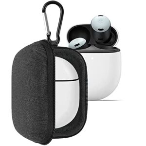 compatible for google pixel buds pro 2022 case, [portable] [keychain] [storage bag] hard case for google pixel buds pro/pixel buds a-series/pixel buds 2 case (black)