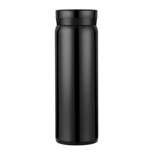 10oz mini water bottle stainless steel thermos small flask - insulated vacuum, leak proof, keeps drinks hot/cold - ideal for coffee, tea, water - black