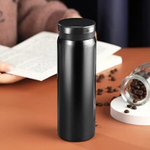 10oz Mini Water Bottle Stainless Steel Thermos Small Flask - Insulated Vacuum, Leak Proof, Keeps Drinks Hot/Cold - Ideal for Coffee, Tea, Water - Black