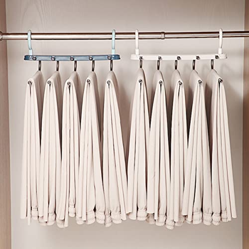 Cabilock 1pc Multifunctional Slip Steel Rack Hanger Jean Pants Open Layer Traceless Non- Blue Multi- Non Belt Household Saving Drying Adjustable for Trousers Ended Clothes Hangers