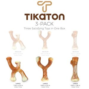 Tikaton Holiday 3-Pack Durable Dog Chew Toys for Aggressive Chewers, Bacon Flavor, Large