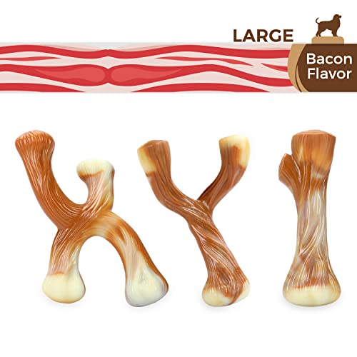 Tikaton Holiday 3-Pack Durable Dog Chew Toys for Aggressive Chewers, Bacon Flavor, Large