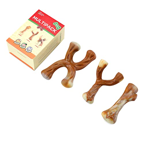 Tikaton Holiday 3-Pack Durable Dog Chew Toys for Aggressive Chewers, Bacon Flavor, Large