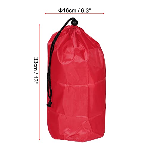 PATIKIL Clothes Storage Drawstring Bag, Large Size Clothes Blankets Organizer Bag with Strap for Camping Travel, Red