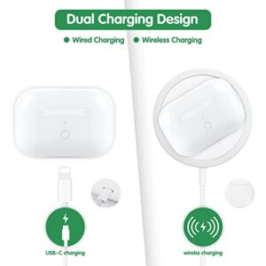 Replacement Wireless Charging Case Compatible with Airpods Pro 1st,Compatible for Airpods Pro Charger Case with Bluetooth Pairing Sync Button,Built in 660mAh Battery,No Earphones