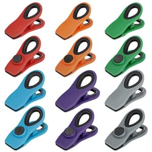 tacgea bag clips with magnet, chip clips - 12 pcs magnetic bag clips for food storage with air tight seal