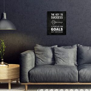 Inspirational Framed Office Canvas Wall Art Motivational Quote The Key to Success Is to Focus on Goals Not Obstacles Artwork Wall Pictures HD Print for Living Room Bedroom Easy to Hang 12 x 15 inch