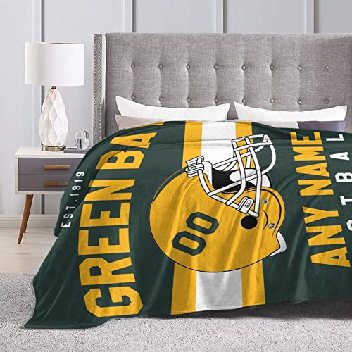 SEAGGS Custom Football City Blanket Personalized Decor Fans Throw Blanket Printed Add Any Name & Number Gift for Men Women Youth