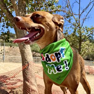 Giving Paws - Adopt Me Dog Bandana - Puppy Bandanas with Sweet Sayings and Eye-Catching Solid Colors - Giving Back to Pets in Need - Green Bandanas for Dogs - Large/X-Large