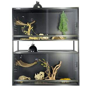 large reptile terrarium 44 gallon 40 * 16 * 16" for bearded dragon lizard snake cage reptiles enclosure wide breeding lounge vivarium area with sliding doors lock for crawling pet