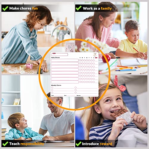 Lilymeche Concept - Magnetic Chore Chart 2 Pcs Dry Erase Behavior Charts, 1 Whiteboard & 5 Magnetic Markers, Reward Chart for Adults & Kids for School, Home and Office, Daily Planner Schedule Board.