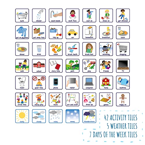 Today's Activities Daily Routine Visual Timetable Magnetic Tile Chart for Children