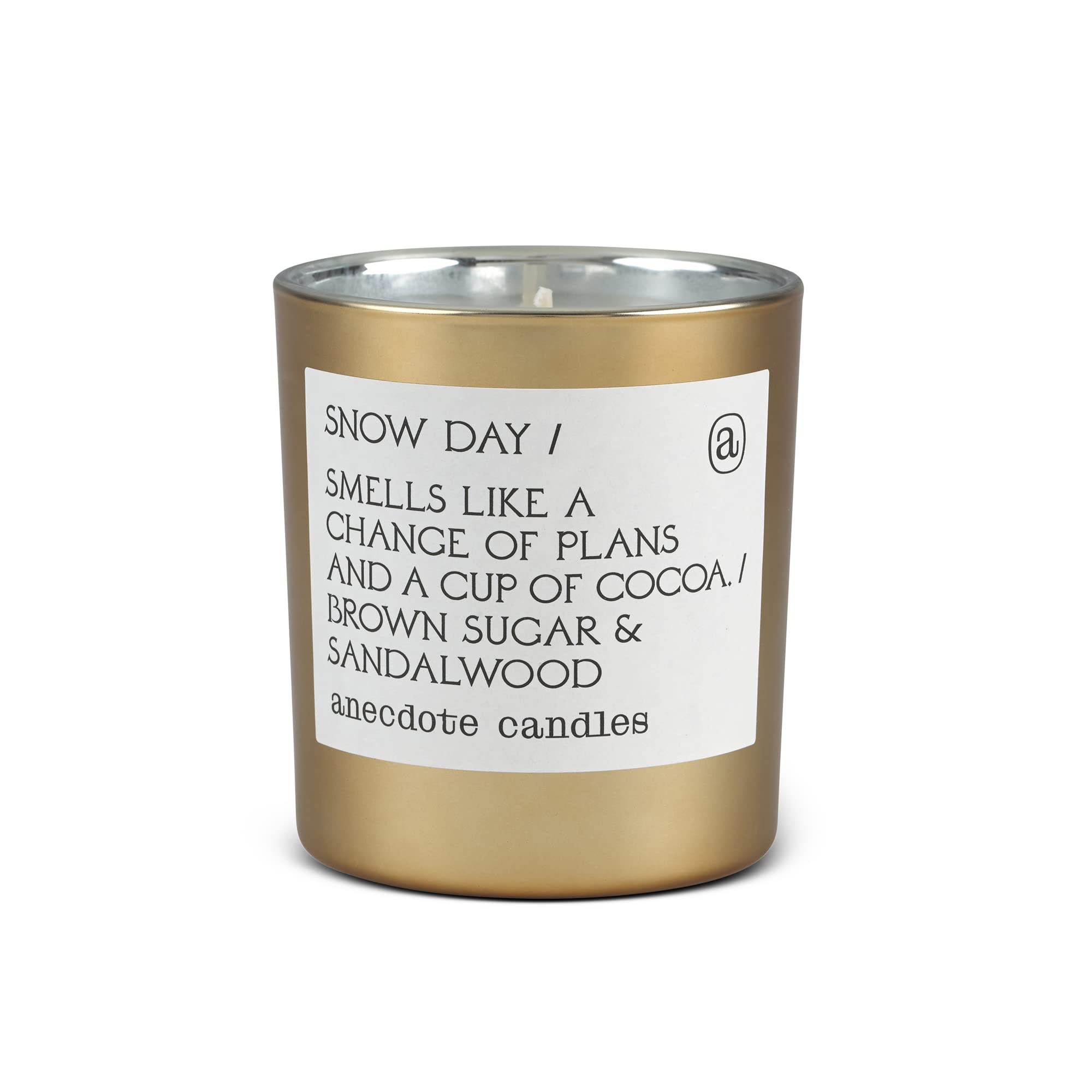 Anecdote Candles - Holiday Collection - Snow Day Tumbler Candle – Brown Sugar and Sandalwood – Coconut Soy Wax – Funny Non Toxic Scented Decorative Candles for Women Men and Home – 7.8 Ounces