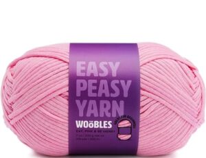 the woobles easy peasy yarn, crochet & knitting yarn for beginners with easy-to-see stitches - yarn for crocheting - worsted medium #4 yarn - cotton-nylon blend