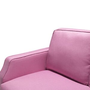 EMKK 56.5” Square Arm Loveseat 2 Seater Upholstered, Mid Century Modern Decor Love Seat Couch Living Room Furniture,Pink