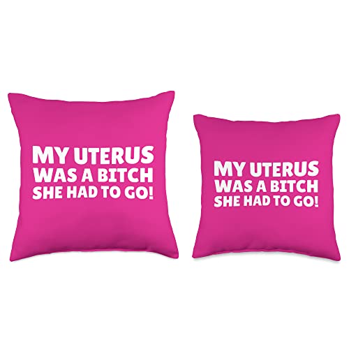 Funny Hysterectomy Gifts Hilarious Uterus Gift & Funny Hysterectomy Throw Pillow, 16x16, Multicolor