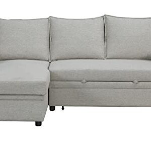 Devion Furniture Andy Sectional Sleeper Sofa Bed, Light Gray