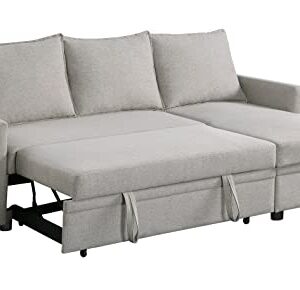 Devion Furniture Andy Sectional Sleeper Sofa Bed, Light Gray