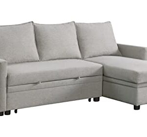 Devion Furniture Andy Sectional Sleeper Sofa Bed, Light Gray