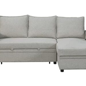 Devion Furniture Andy Sectional Sleeper Sofa Bed, Light Gray