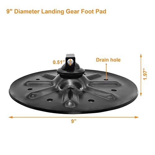 Misakomo 9'' Diameter Landing Gear Foot Pad Replace Standard Landing Gear Jack Foot- 2 Pack