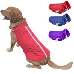 doglay dog winter coat, warm dog jacket waterproof windproof dog apparel, lightweight breathable pet coat with reflective strip for cold weather, dog clothes for small medium and large dogs.