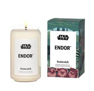 homesick premium scented candle, star wars endor - scents of wild fern, basil, ganga sap, 13.75 oz, gifts, soy blend candle home decor