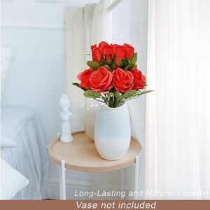 Softflame Artificial/Fake/Faux Flowers - Roses with 2 Blooms Red 10PCS for Wedding, Home, Party, Restaurant