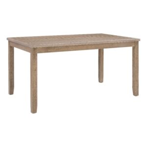 linon jordan wood dining table in washed gray